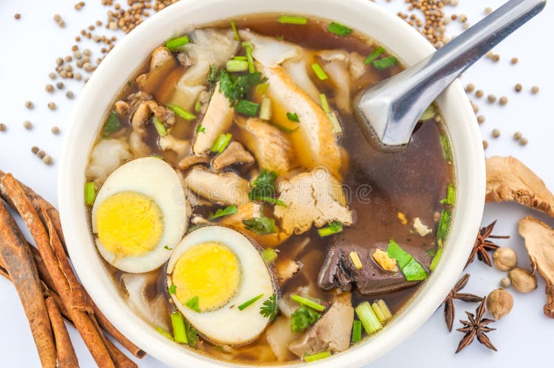 Chinese Pasta Square with Spices Stock Image - Image of brown ...