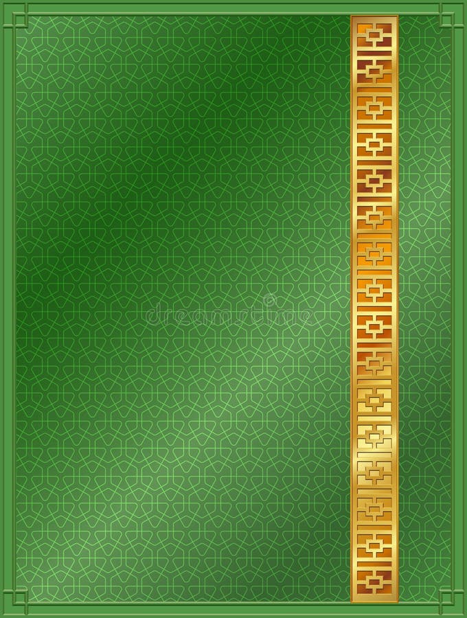 Chinese Pattern Background Template Green and Gold Stock Vector ...