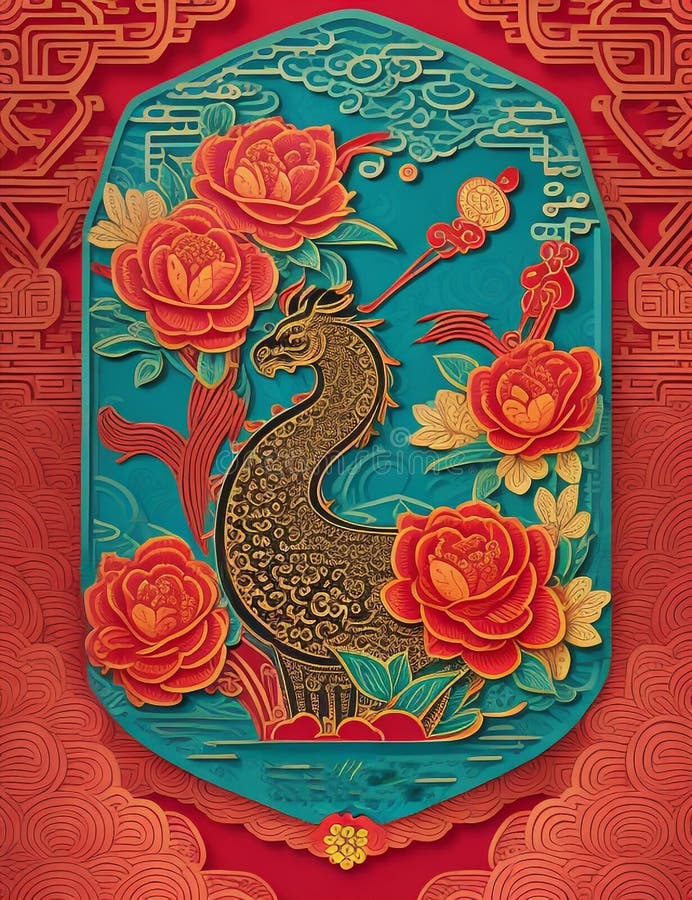 Chinese pattern decoration stock illustration. Illustration of ...