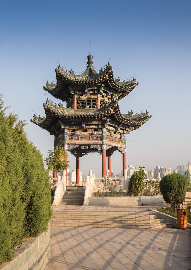 Chinese Pavilion in the City Park Stock Image - Image of architecture ...