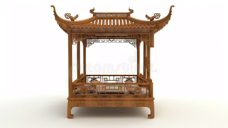 Chinese Pavilion 3d Model - Preview No 1 Stock Image - Image of canopy ...