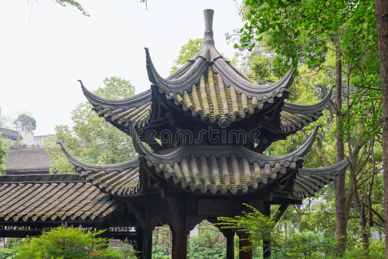 Chinese pavilion in a park stock image. Image of garden - 92749577