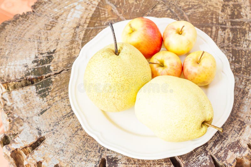 Chinese pear and apple. stock image. Image of apple, healty - 46636107