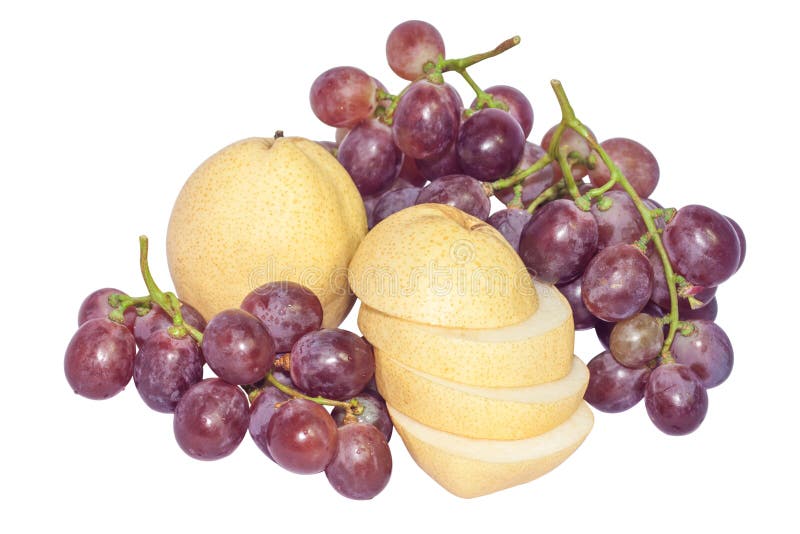 Chinese peer en druif stock foto. Image of bloem, zoet - 33164804