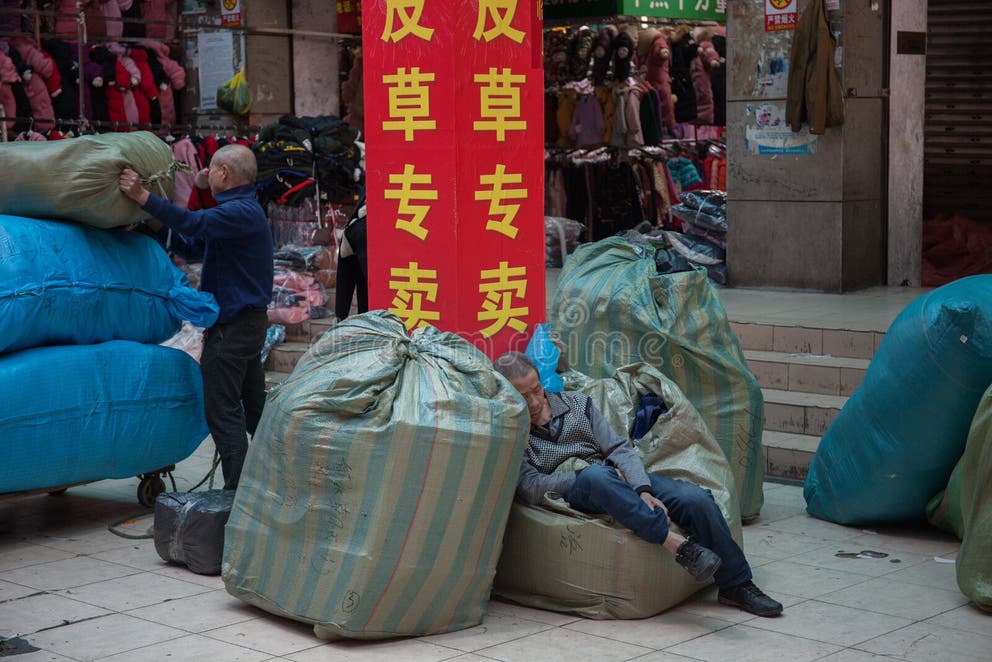 Chinese People Sleeping in the Public Editorial Stock Photo - Image of ...