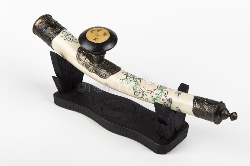 Chinese Opium Pipe An Stand Stock Photo - Image of traditional, pipe ...