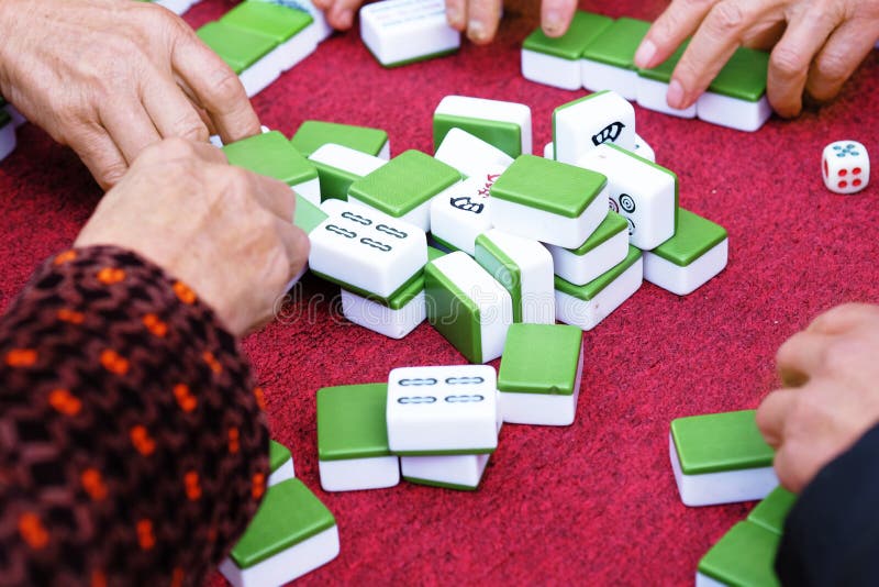 Chinese playing mahjong stock photo. Image of china, retro - 89757426