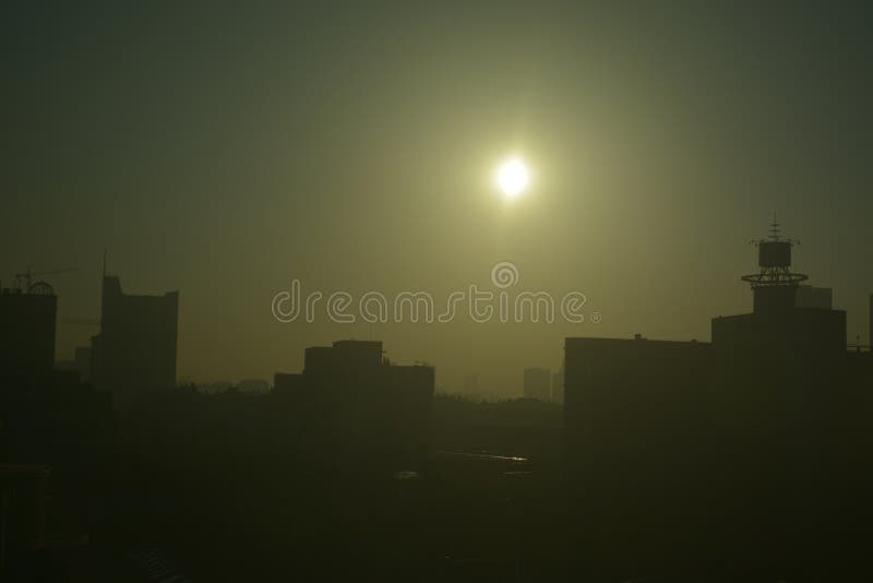 Chinese pollution haze stock image. Image of hazard, asian - 68988677