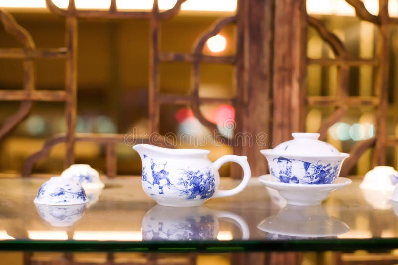 Chinese porcelain tea set stock photo. Image of oriental - 22701598