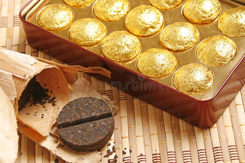 Chinese puer tea stock image. Image of pressed, natural - 38998245