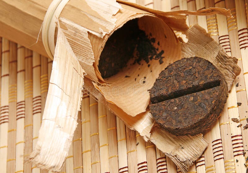 Chinese puer tea stock image. Image of compressed, dark - 39002167