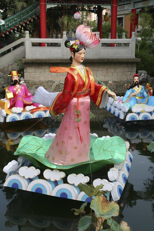 Chinese puppets on water stock image. Image of culture - 13186045