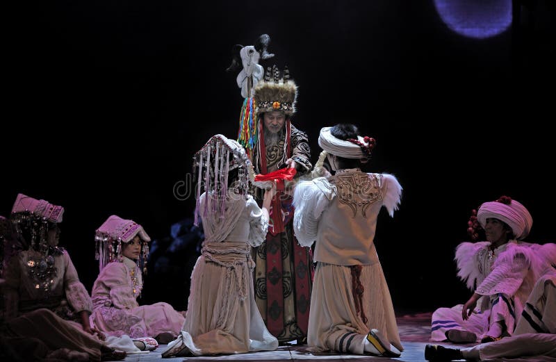 Chinese Qiang ethnic dance editorial stock photo. Image of beauty ...