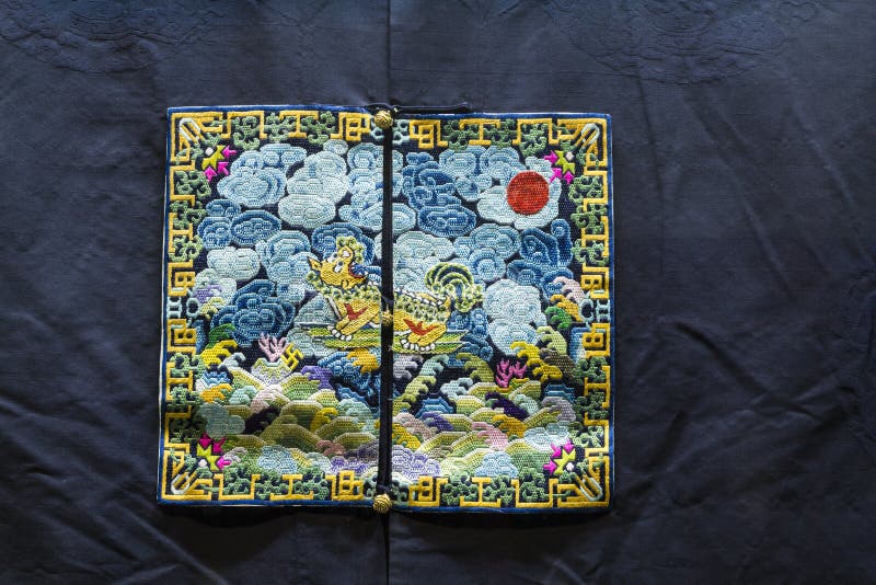 Chinese Qing Dynasty Official Uniform Pattern Stock Photo - Image of ...