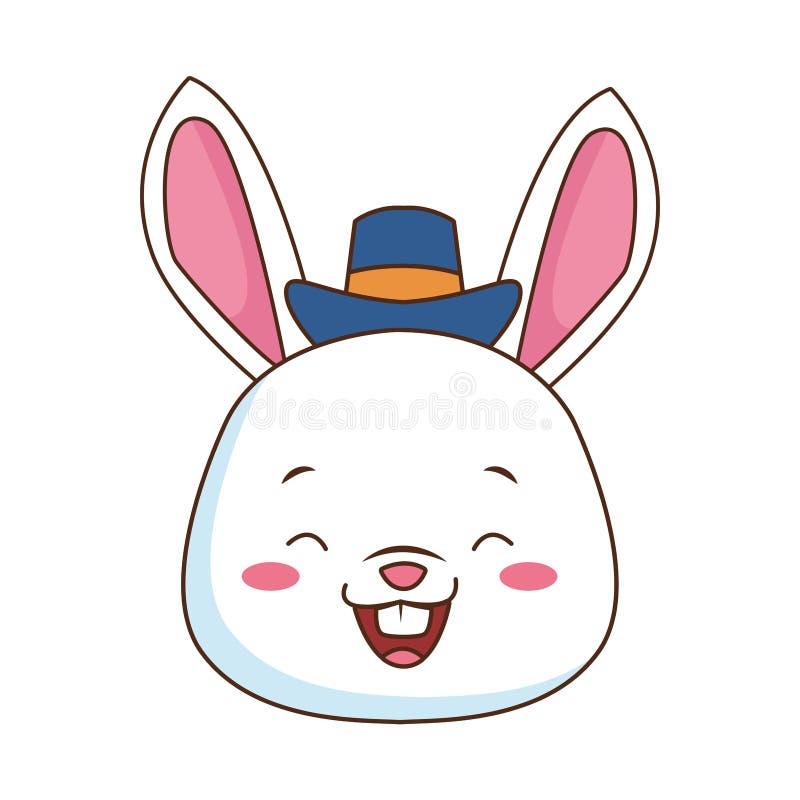 Chinese Rabbit Animal Head with Hat Character Stock Vector ...