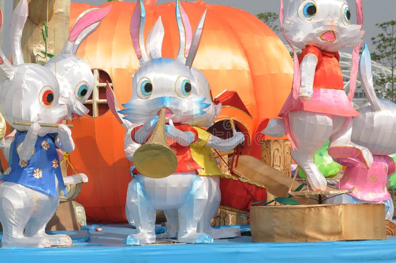 Chinese rabbit lantern stock photo. Image of lantern, coney - 7111374