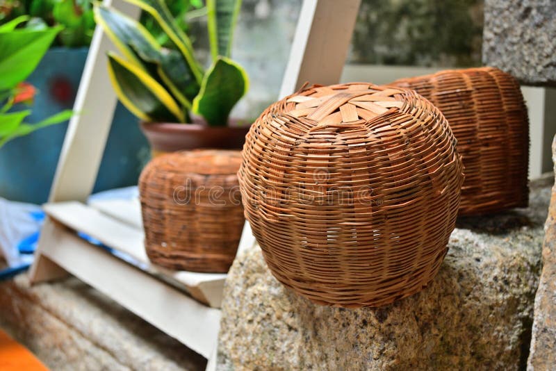 Chinese Rattan Container Small Accessories Stock Image - Image of small ...