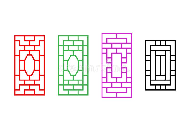 Rectangle Chinese Window Frame for Door, Vector Stock Vector ...