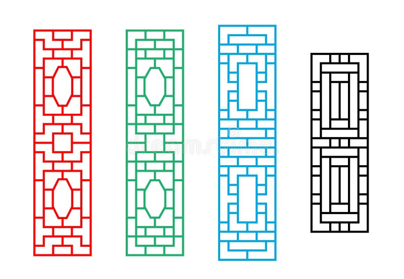 Chinese Rectangle Window Frame in Vector Design Stock Vector ...