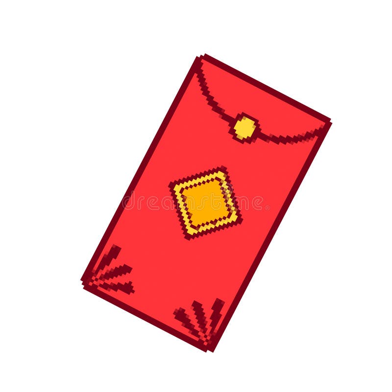 Chinese Red Envelope or Angpao Pixel Styled Vector Drawing Stock Vector ...