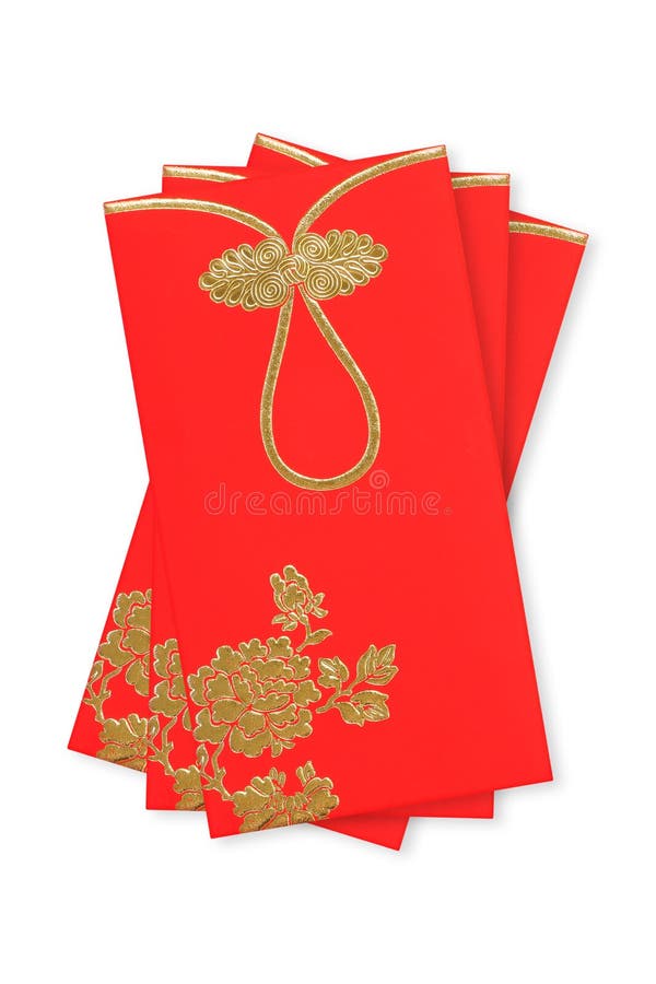 Chinese Red Envelope Isolated on White Stock Photo - Image of orient ...