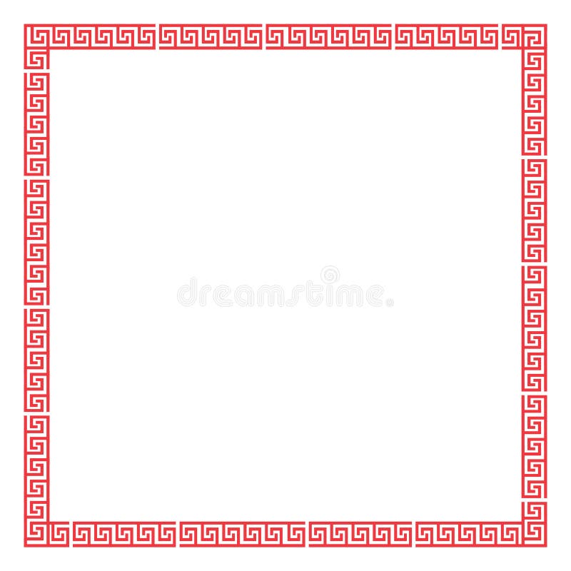 Chinese Red Frame on White Background. Vector Design Stock Vector ...