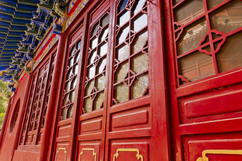 Chinese Red gate stock image. Image of culture, style - 21921255