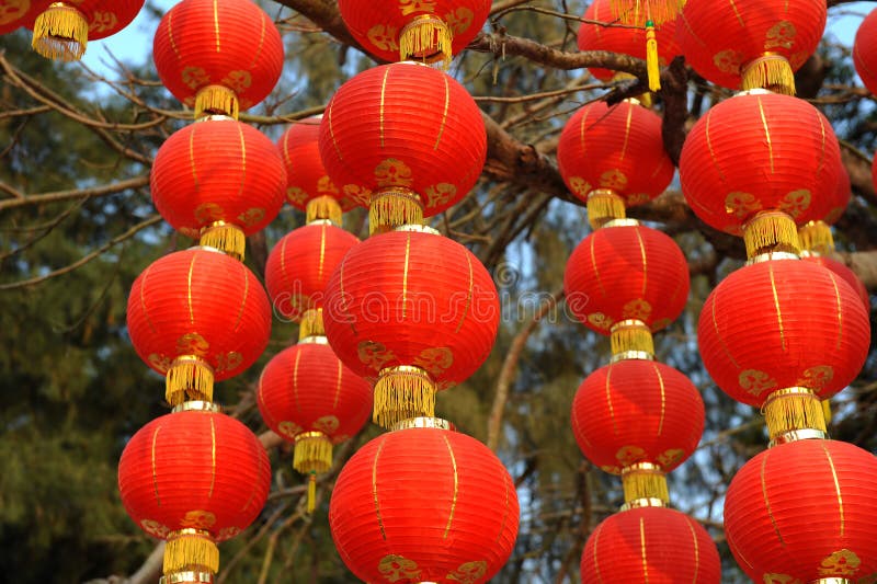 Chinese Red Lantern Decorations Stock Image - Image of luck, copy: 17211601
