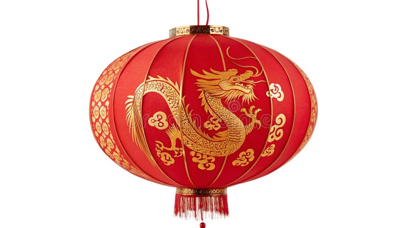 Chinese Red Lantern Isolated on Transparent or White Background Stock ...