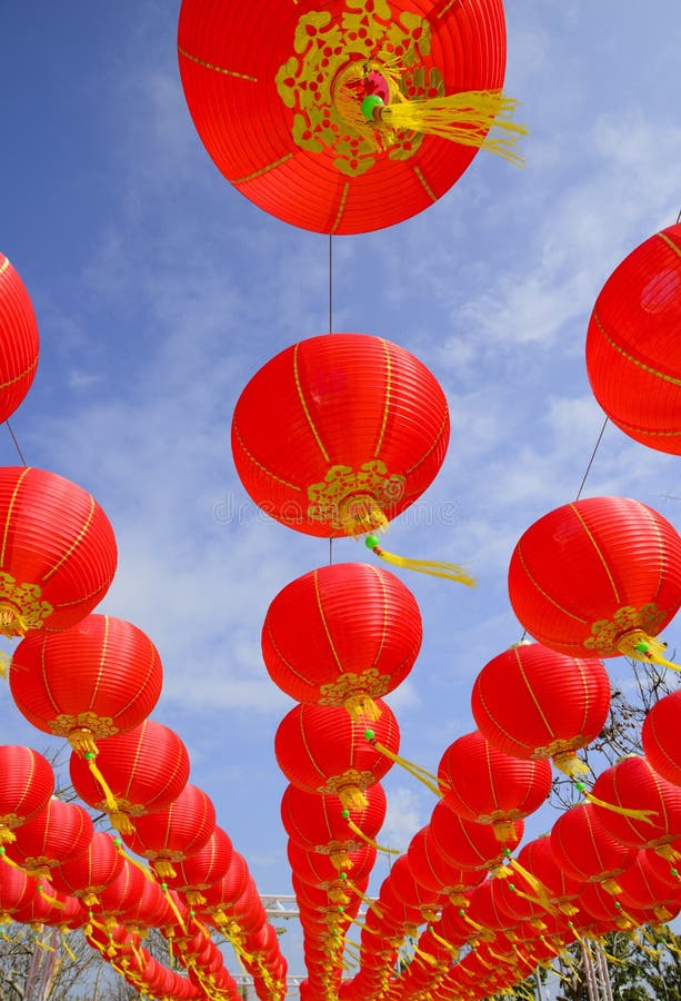 Chinese red lanterns stock image. Image of holiday, prosperity - 39593971