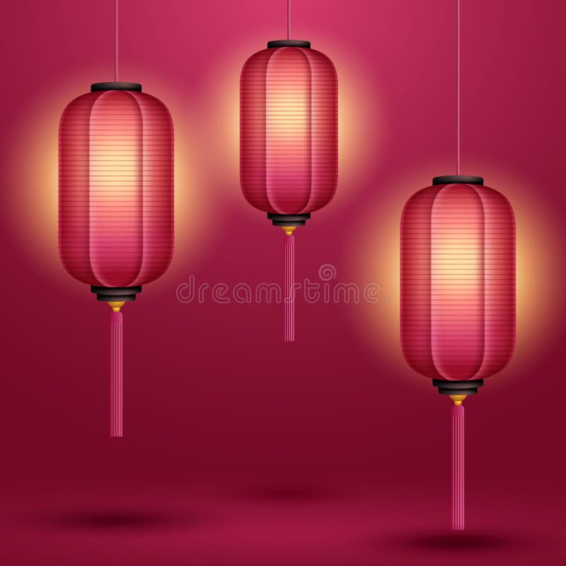 Chinese red paper lanterns stock vector. Illustration of culture ...