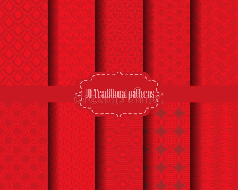 Chinese red pattern stock vector. Illustration of graphic - 48878151