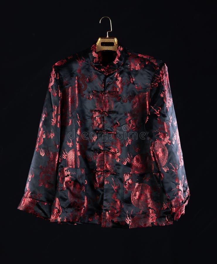 Chinese red silk jacket stock image. Image of designer - 335765877