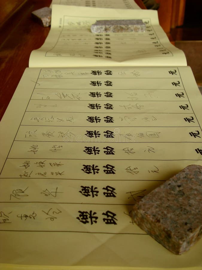 Chinese Register of Signatures Stock Image - Image of signature, tray ...
