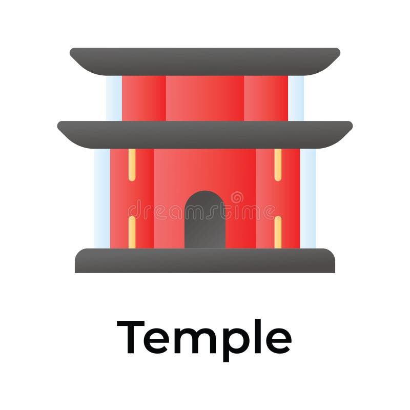 Chinese Religious Building Vector Design, Chinese Temple Icon Stock ...