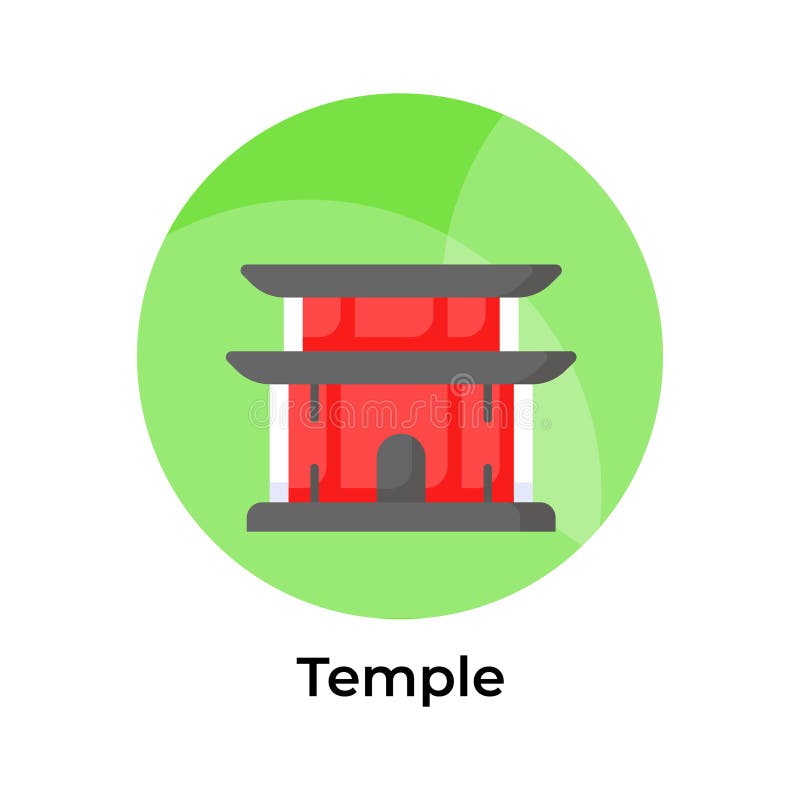 Chinese Religious Building Vector Design, Chinese Temple Icon Stock ...