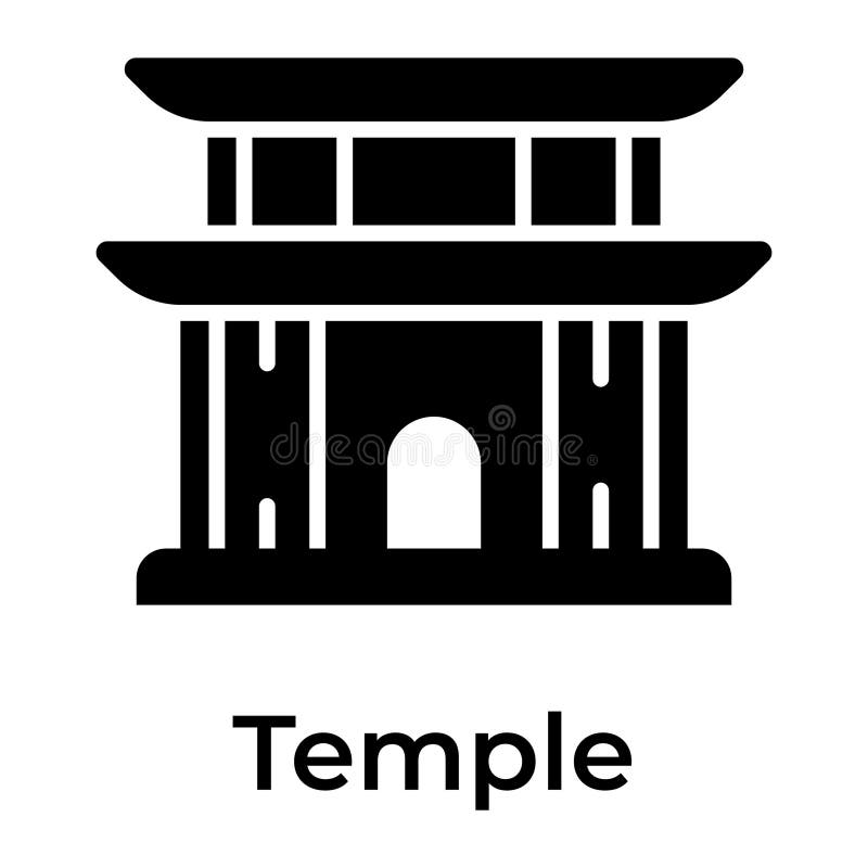 Chinese Religious Building Vector Design, Chinese Temple Icon Stock ...
