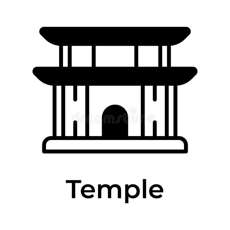 Chinese Religious Building Vector Design, Chinese Temple Icon Stock ...