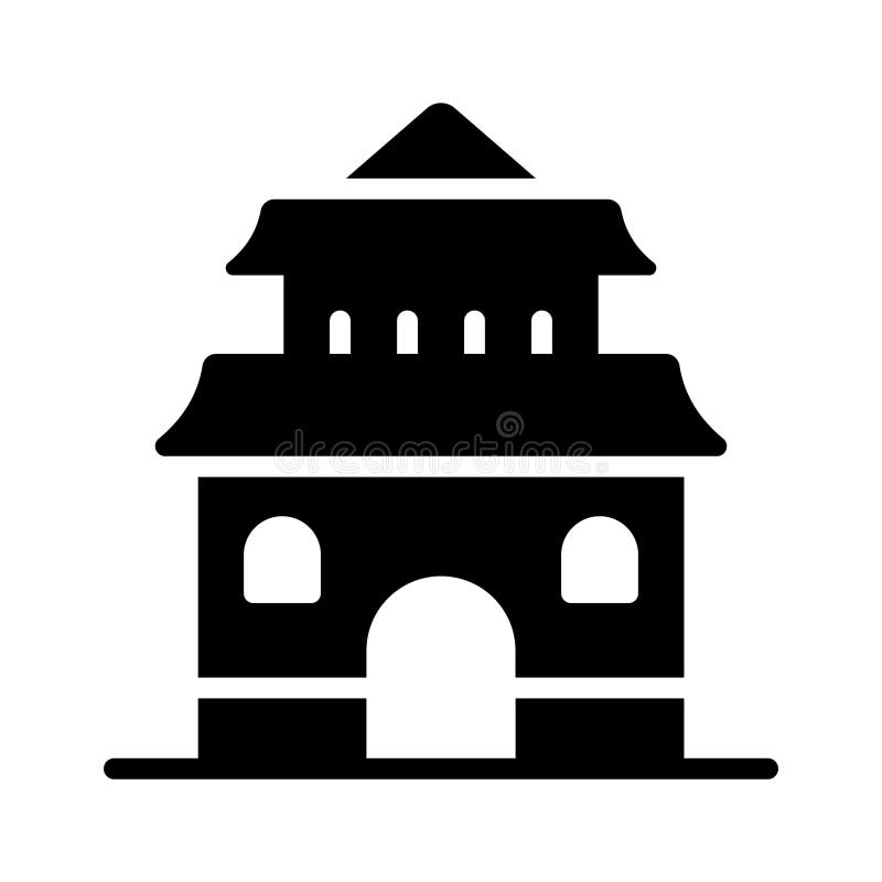 Chinese Religious Building Vector Design, Chinese Temple Icon Stock ...