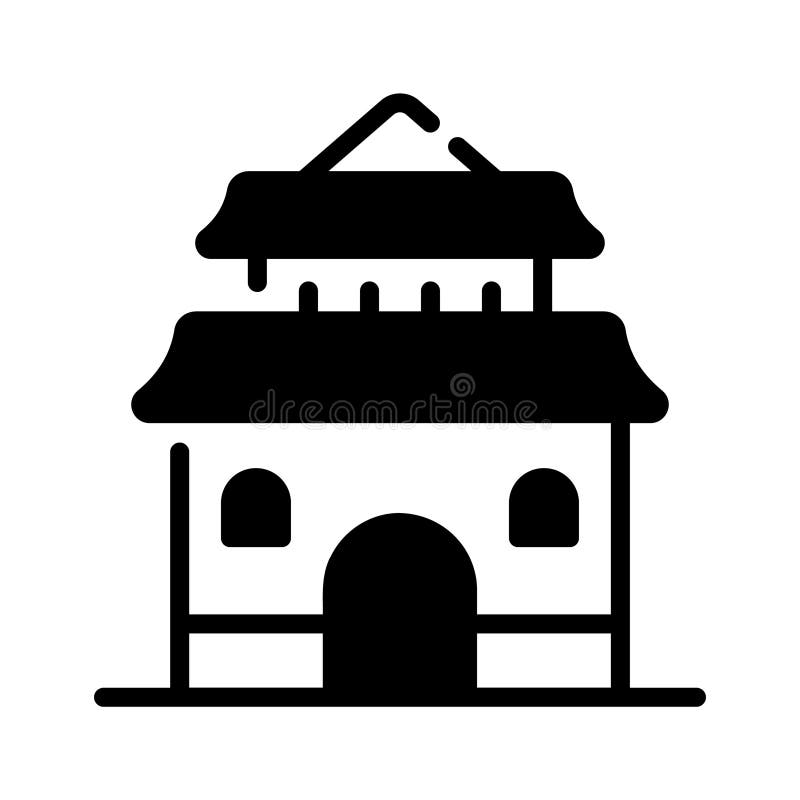 Chinese Religious Building Vector Design, Chinese Temple Icon Stock ...