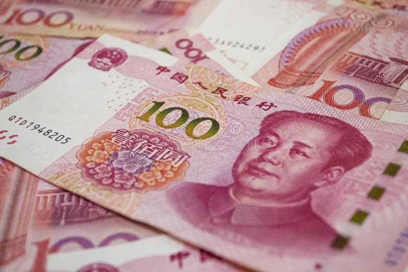 Chinese Renminbi RMB. People`s Currency. Yuan CNY Banknotes Stock Image ...