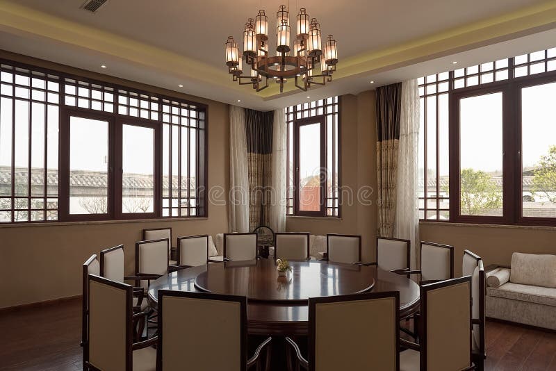 Chinese Restaurant Dining Room . Editorial Photo - Image of brown ...