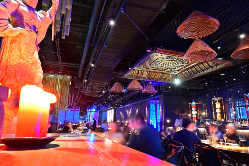 Chinese Restaurant Interior Design Editorial Image - Image of customer ...
