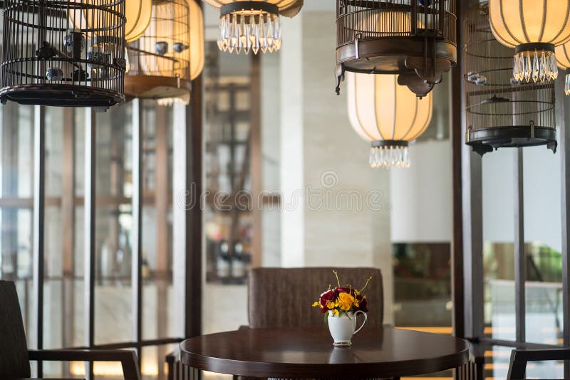 Chinese Retro Interior Design Stock Image - Image of bird, wood: 62228047