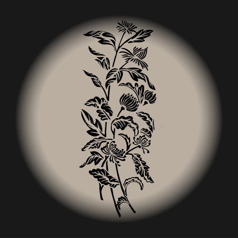 Chinese Retro Style Flowers Artwork Design Stock Vector - Illustration ...