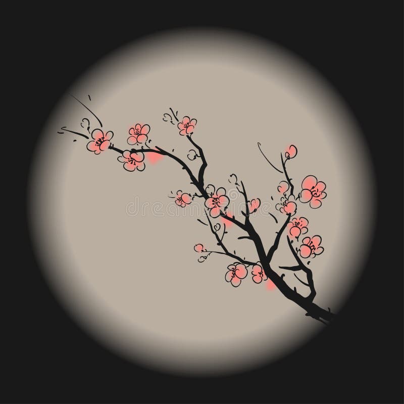 Chinese Retro Style Wintersweet Artwork Design Stock Vector ...