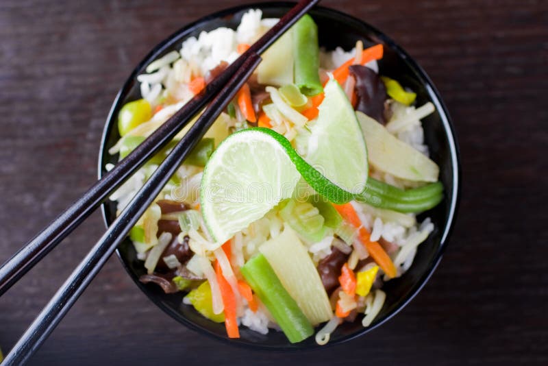 Chinese rice stock image. Image of delicious, mushrooms - 13343395