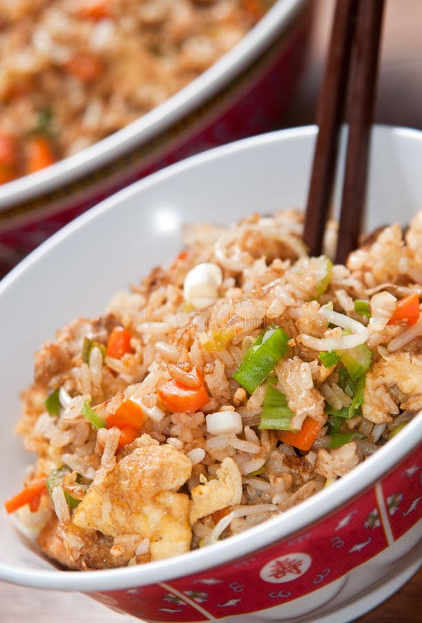 Chinese Stir Fried Rice with Chopsticks Stock Photo - Image of healthy ...