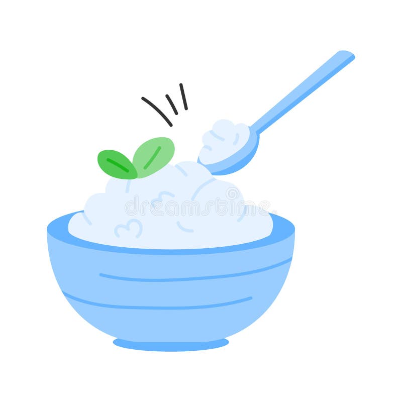 Chinese Rice in a Bowl with Chopsticks, Editable Icon of Rice Bowl ...