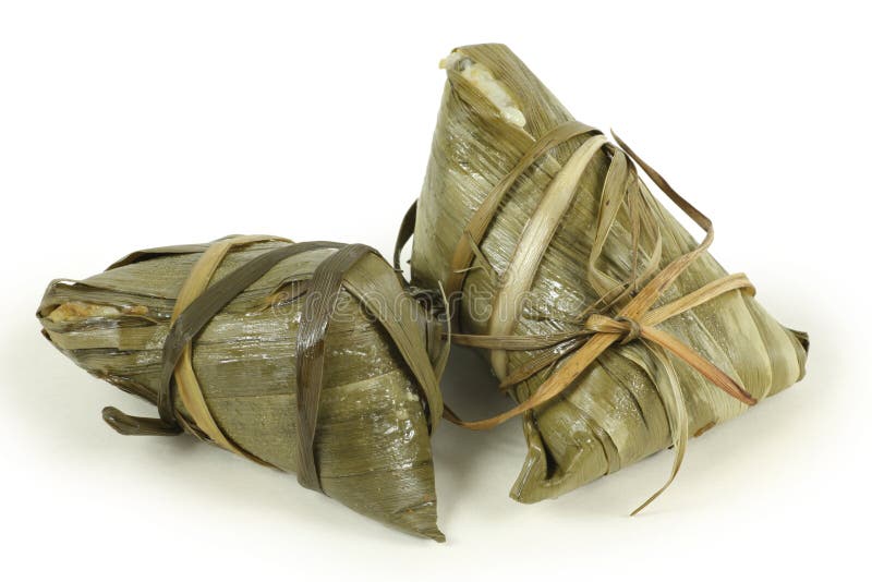 Rice dumpling in white stock image. Image of bamboo, meat - 9669497